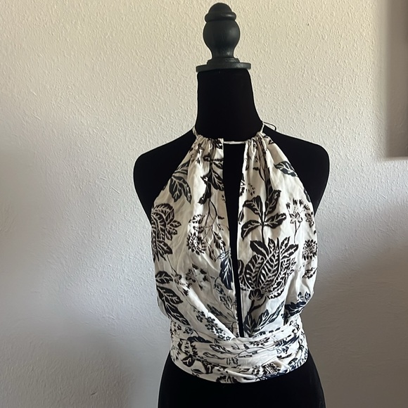 Mason Baker | Tops | Nwt Mason Baker Olivaceous Floral Wrap Halter Top ...